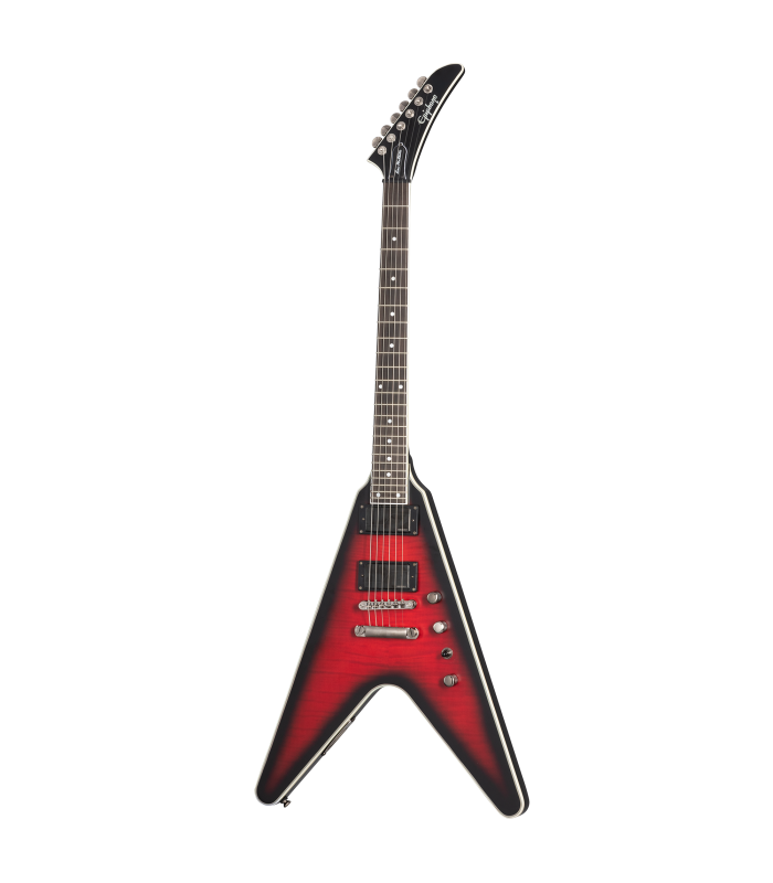 Epiphone - Dave Mustaine Prophecy Flying V Figured Aged Dark Red Burst ...